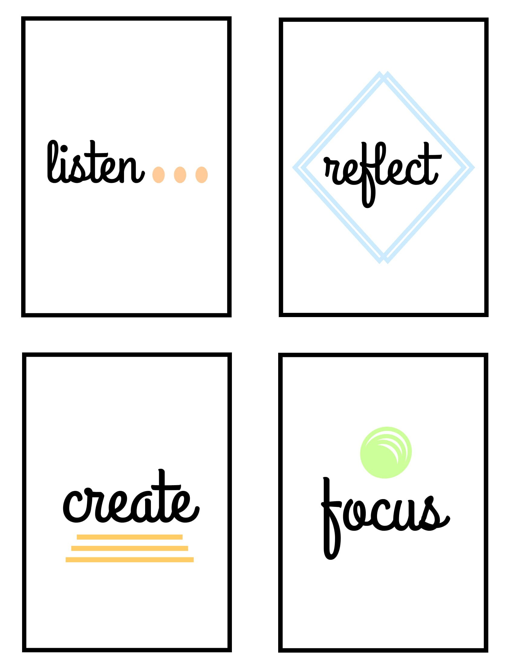 Monthly Focus Word Cards Set of 12 Digital Download - Etsy
