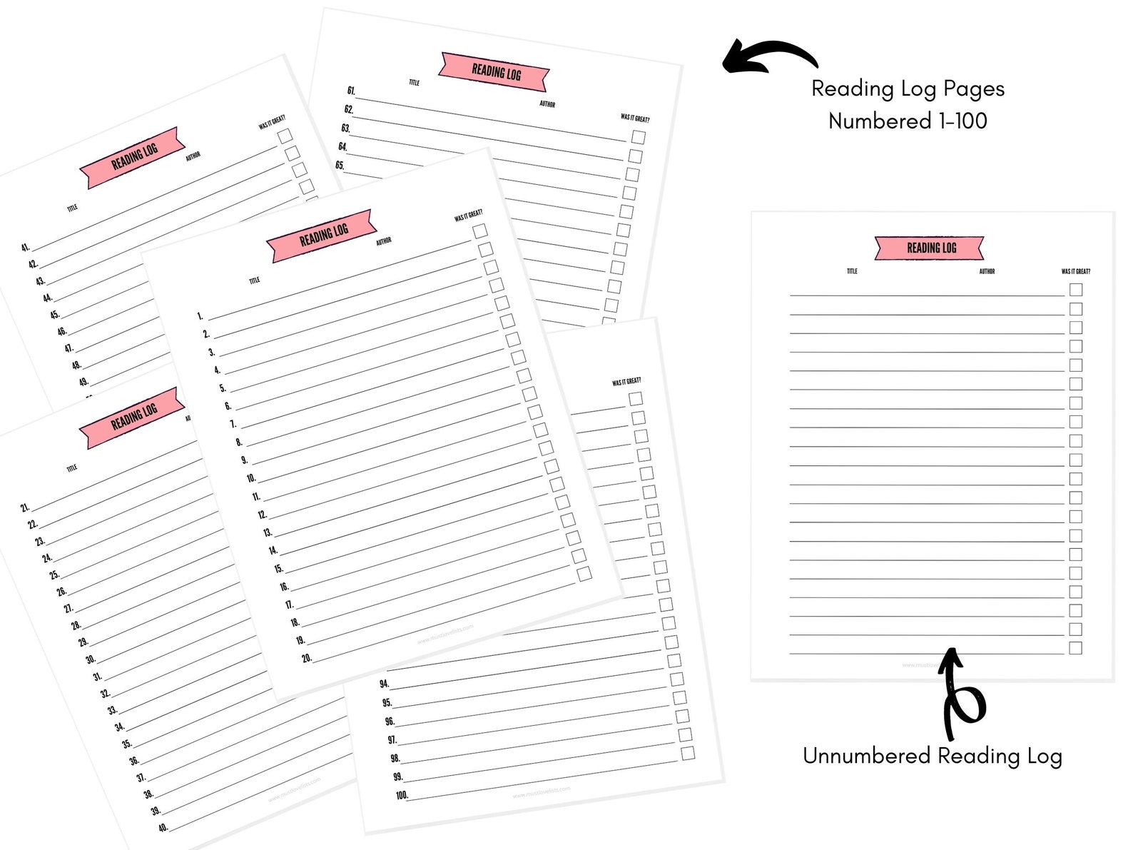 Reading Log Bundle Book Lover Bundle Book Notes Bookshelf - Etsy