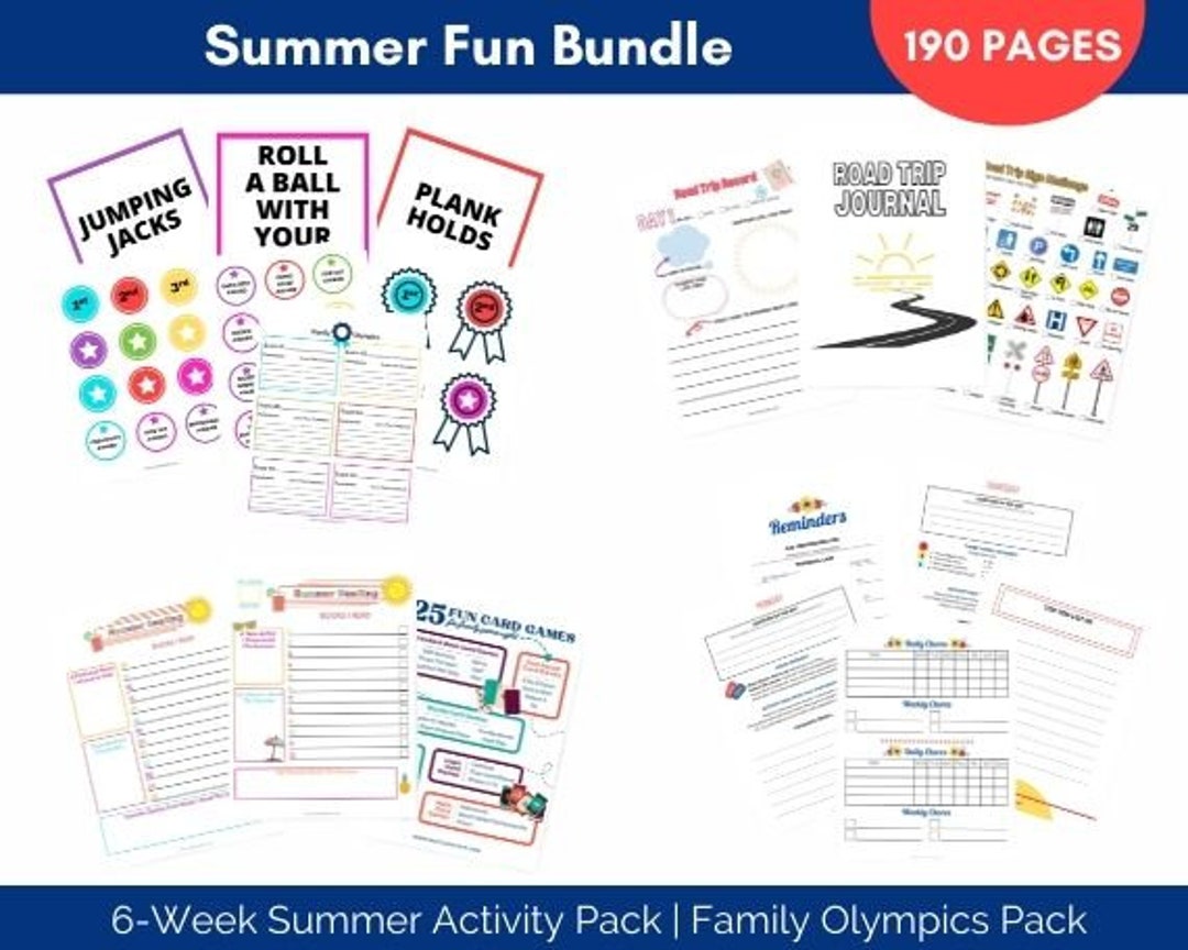 Summer Fun Activity Bundle: Kids Journal, Games, and More (digital ...