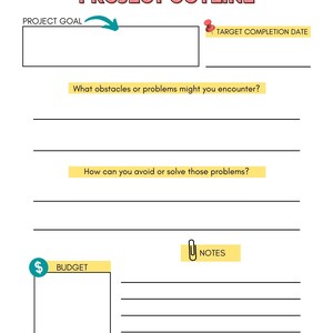 Student Project Planner, Project Planner for Kids, Project Planning ...