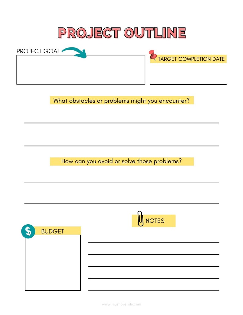 Student Project Planner, Project Planner for Kids, Project Planning ...