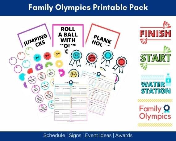Family Olympics Printable Game Pack - Etsy
