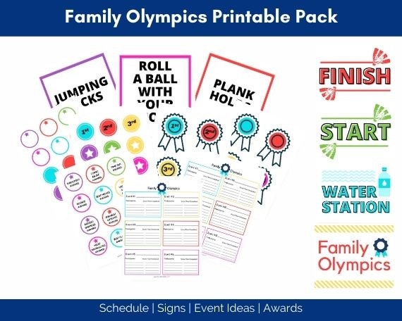 Family Olympics Printable Game Pack, Outdoor Family Activity, Family ...