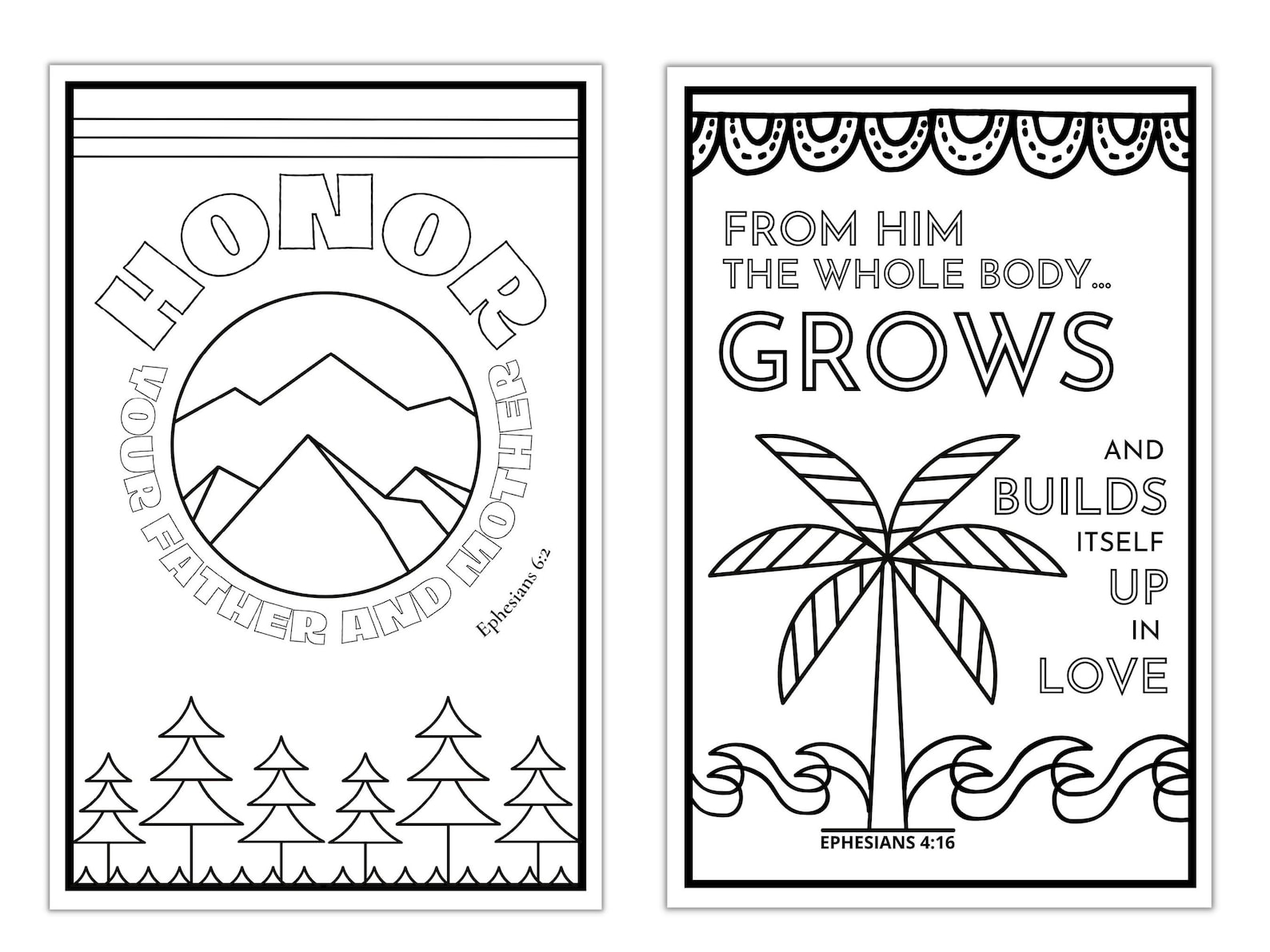 Ephesians Scripture Coloring Posters, Sunday School Coloring Poster - Etsy