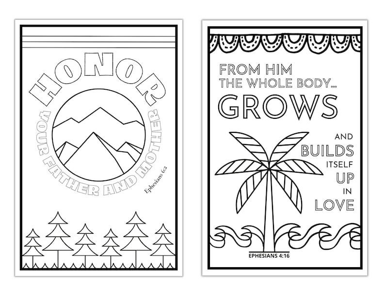 Ephesians Scripture Coloring Posters, Sunday School Coloring Poster - Etsy