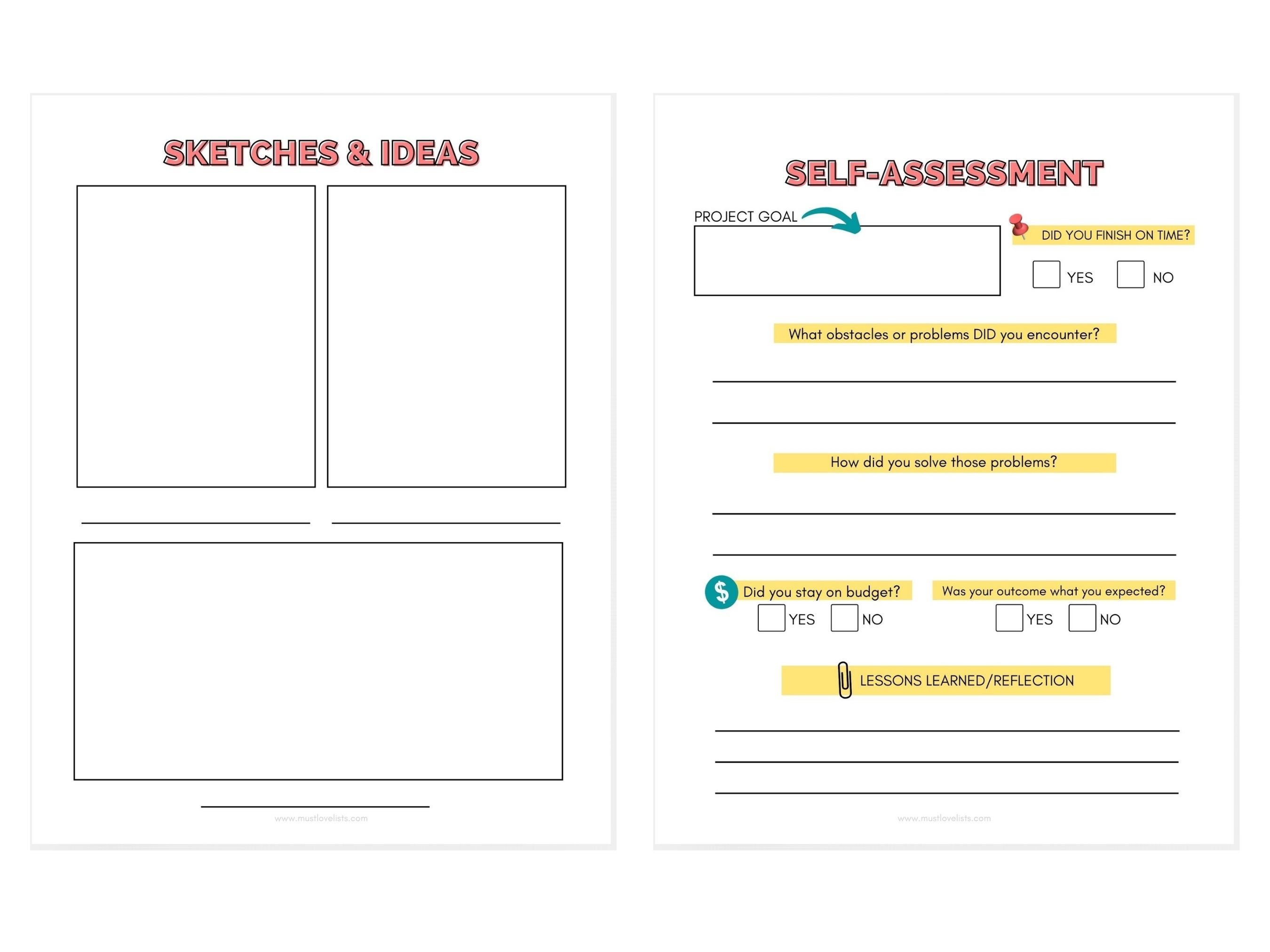 Student Project Planner, Project Planner for Kids, Project Planning ...