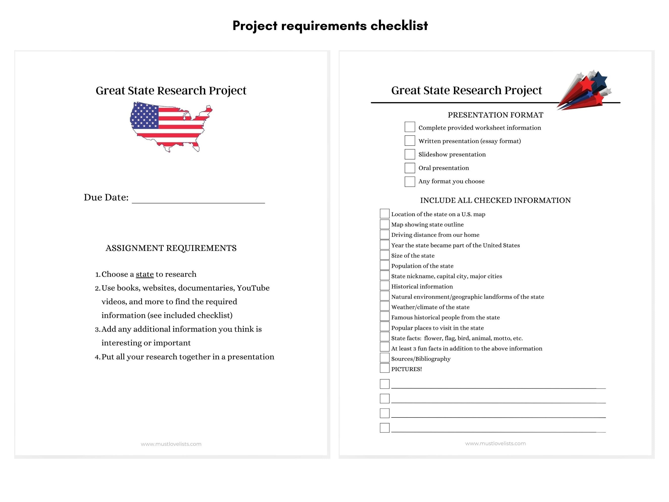 U.S. State Research Project: Homeschool Unit Study (PDF) - Etsy