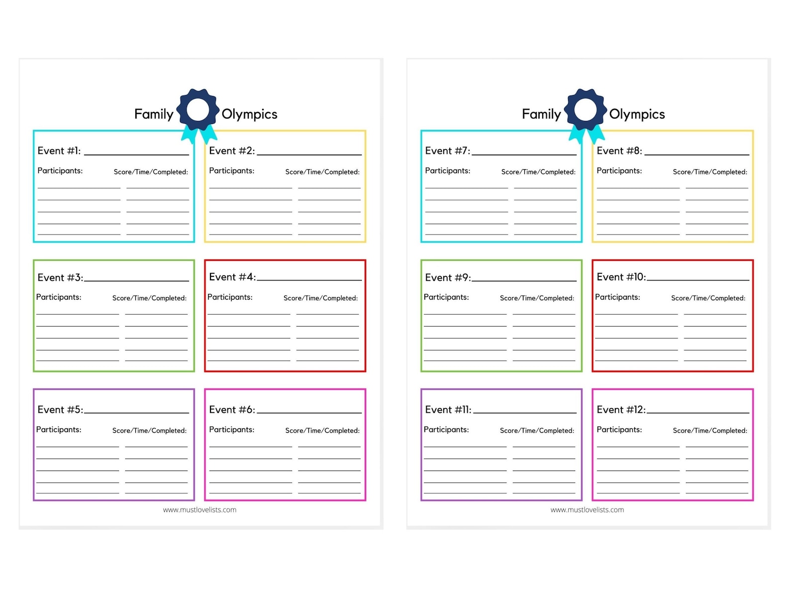 Family Olympics Printable Game Pack, Outdoor Family Activity, Family ...