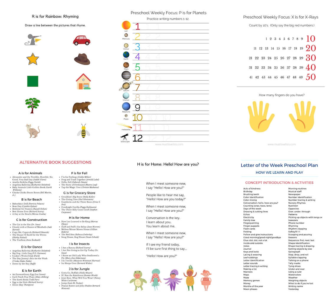 Letter of the Week Preschool Curriculum Weekly A-Z Preschool - Etsy