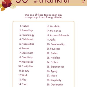 30 Days of Thankful Printable, Gratitude Prompts, Gratitude Journal - Etsy