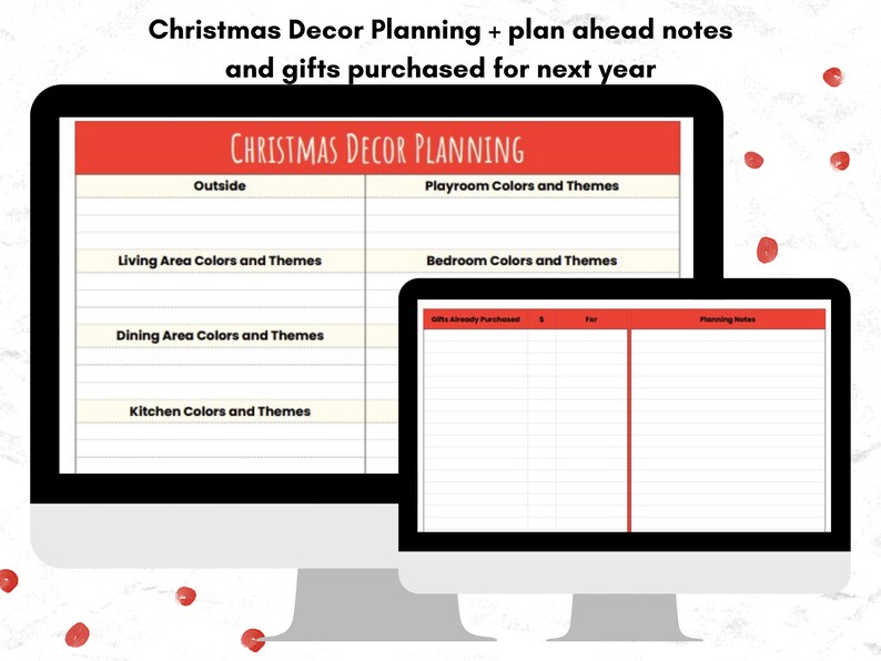 Christmas Planner for Google Sheets, Google Sheets Holiday Planner ...