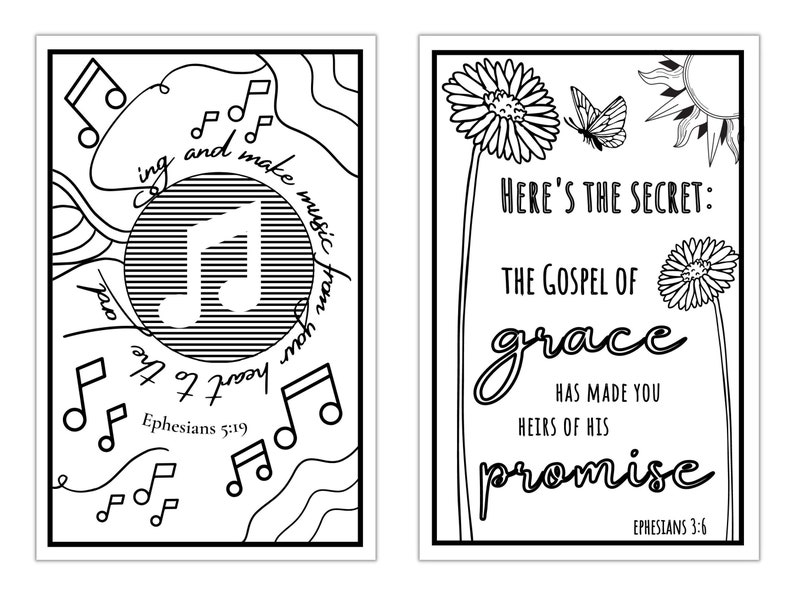 Ephesians Scripture Coloring Posters, Sunday School Coloring Poster - Etsy