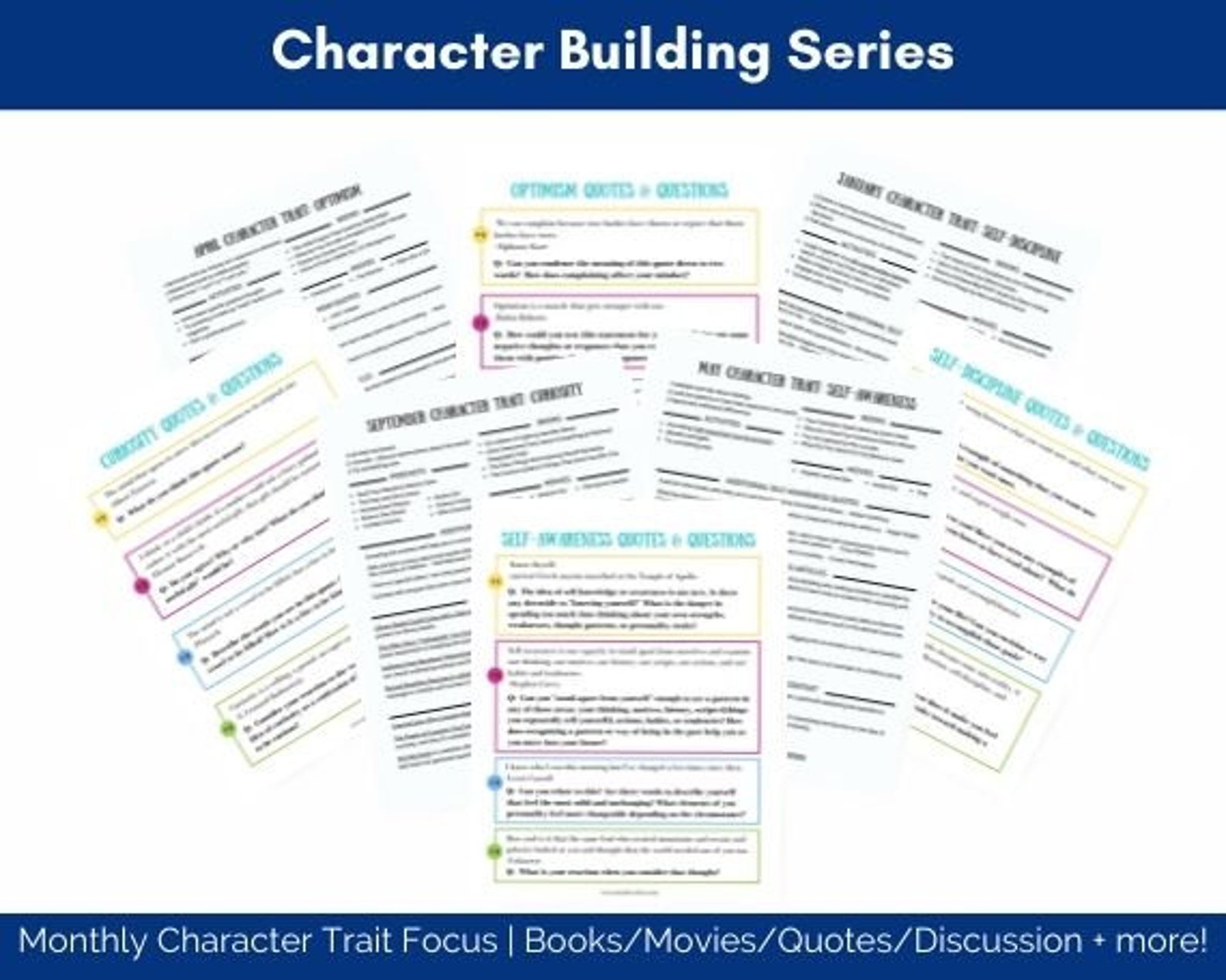 Homeschool Character Building Lesson Series: Monthly Traits (PDF ...