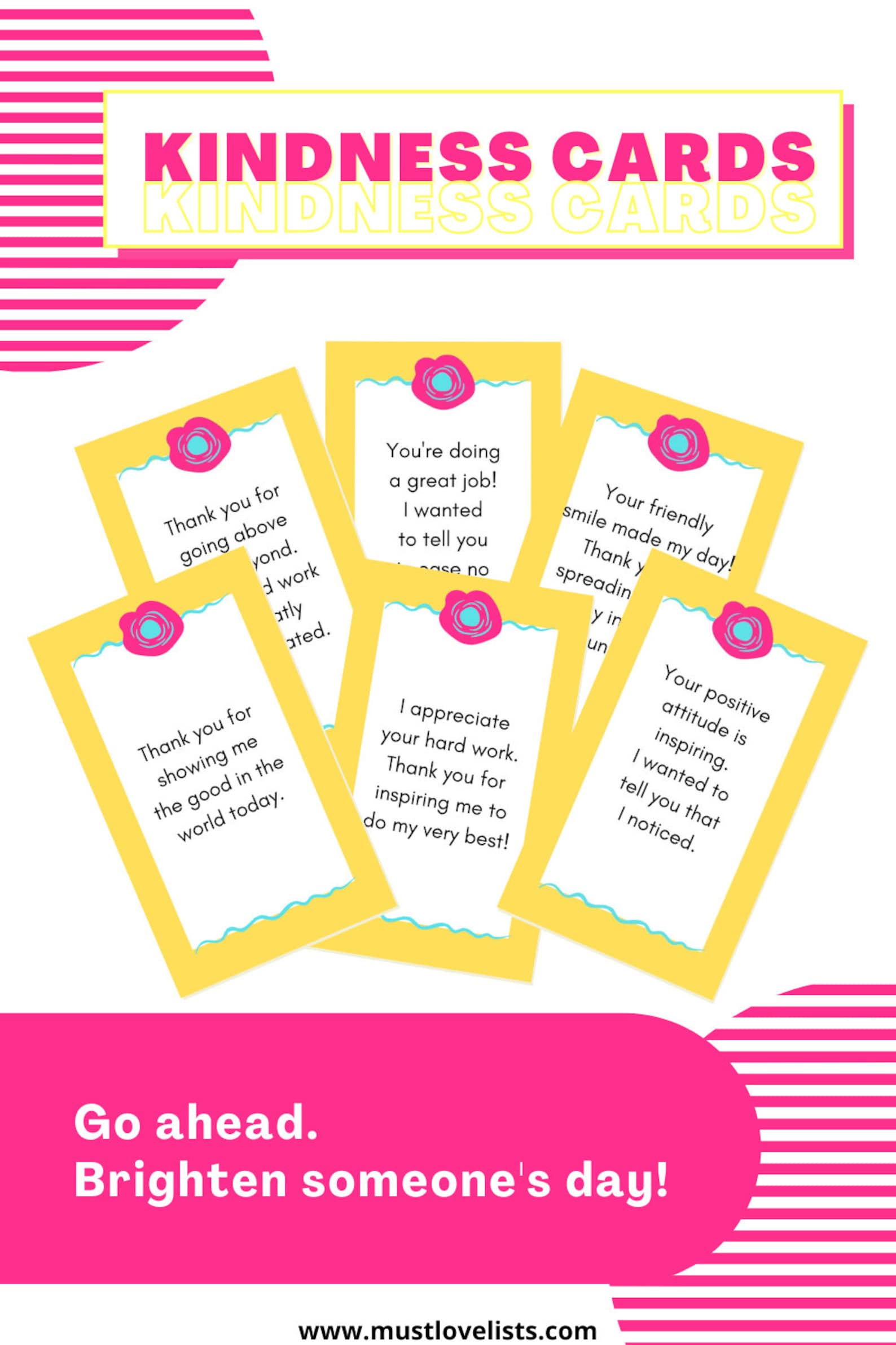 Kindness Cards Set of 20 Digital Download - Etsy