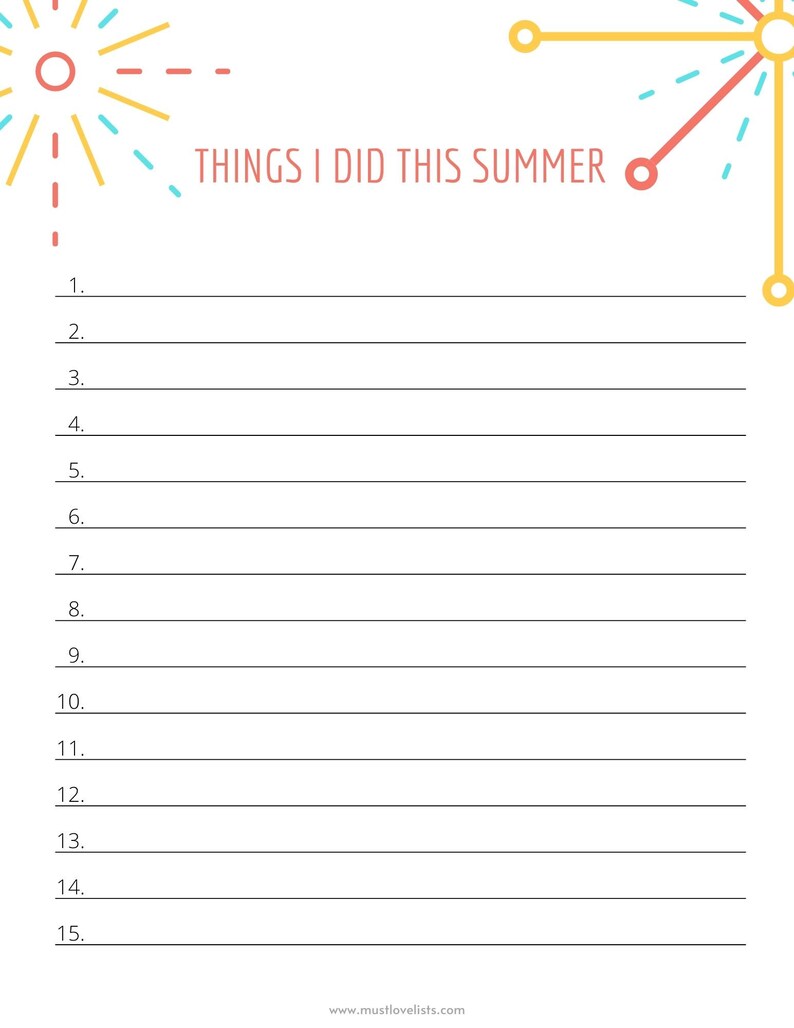 Sweet Summer Time Kids Journal Pages, Summer Reading Log, Weekly ...