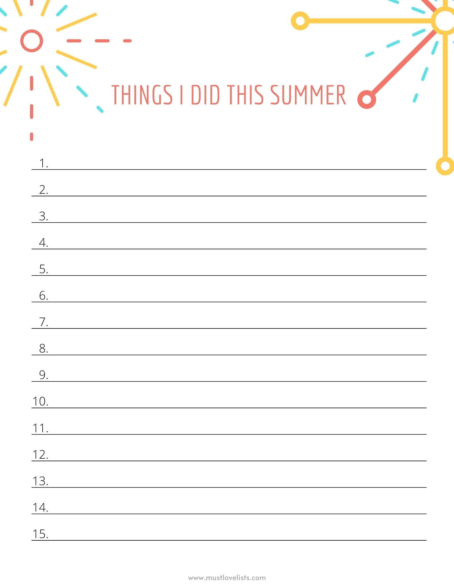 Sweet Summer Time Kids Journal Pages, Summer Reading Log, Weekly ...