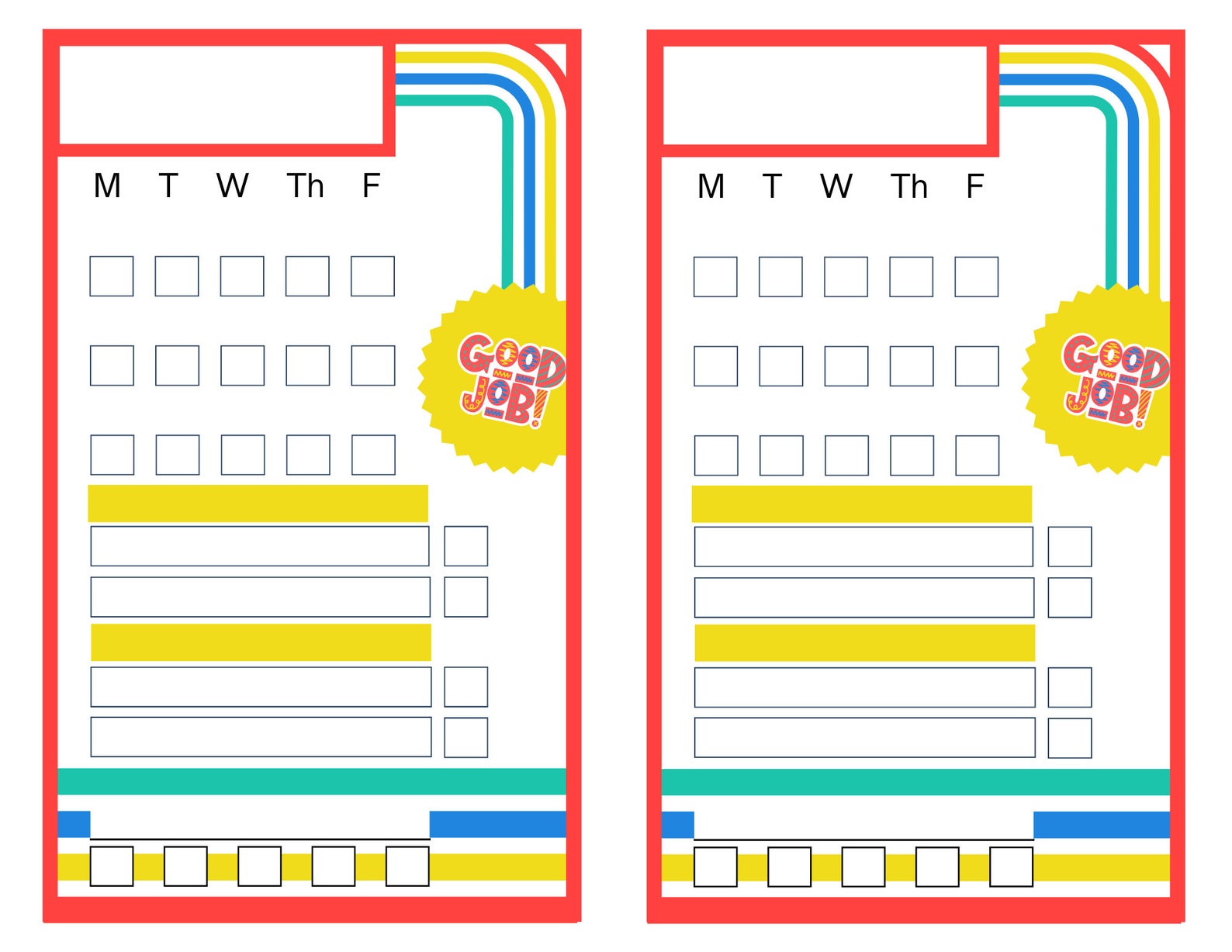 Editable Bright Cheerful Chore Chart, Simple Task Reminder Chart, Kids ...