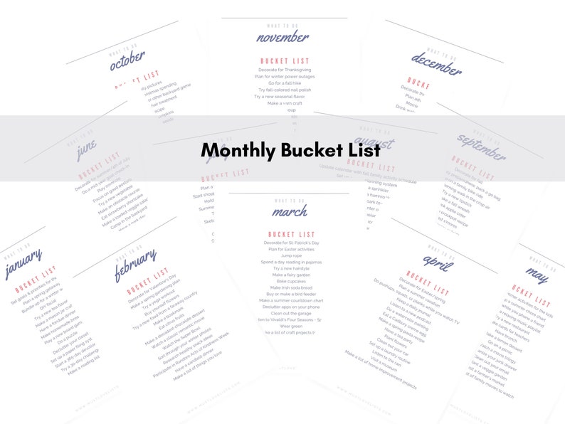 Monthly Planning Lists: Fun Holidays, Seasonal Activity Lists (PDF ...