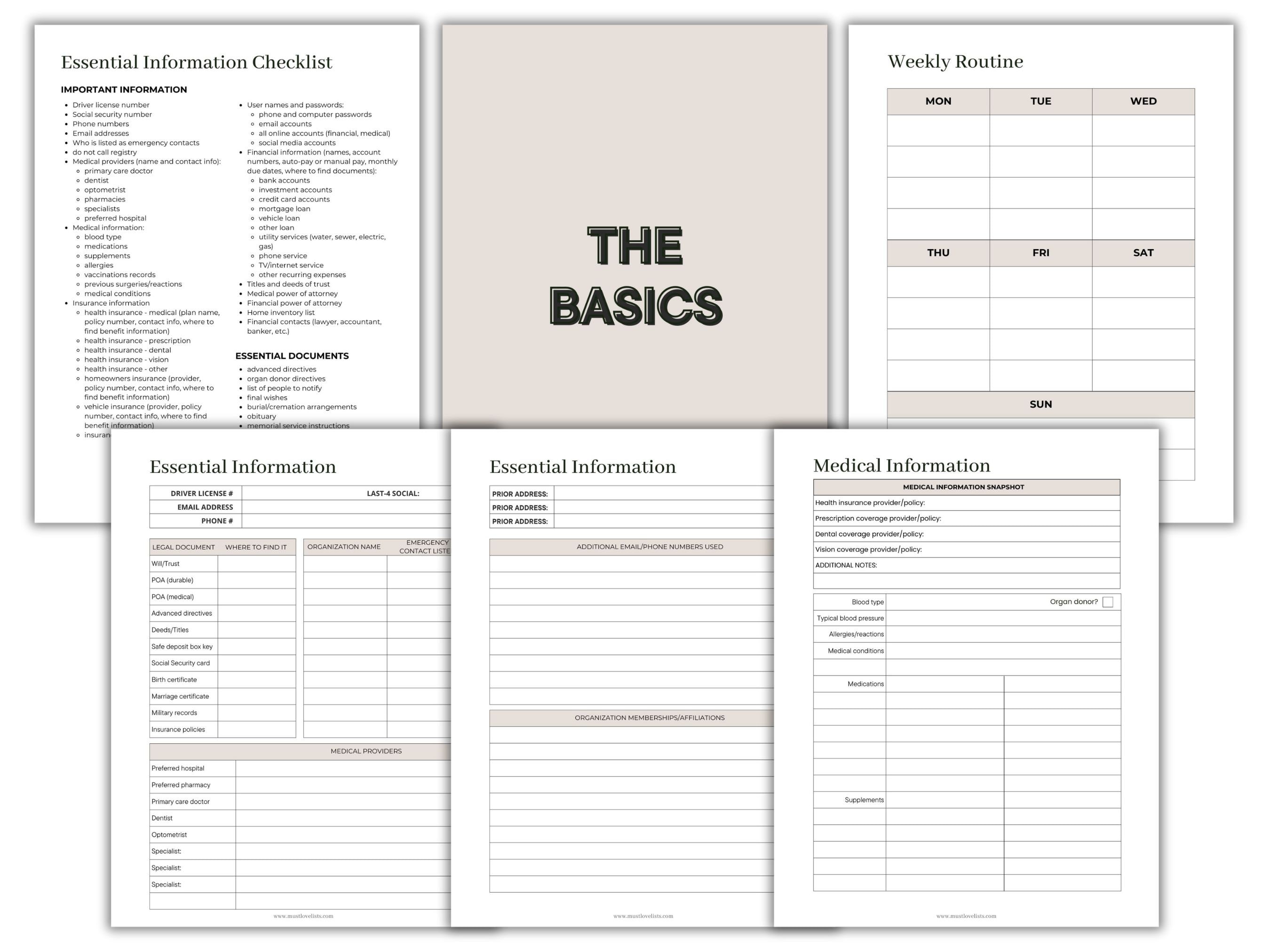 Senior Emergency Binder Toolkit: Aging Parent Checklist (PDF) - Etsy