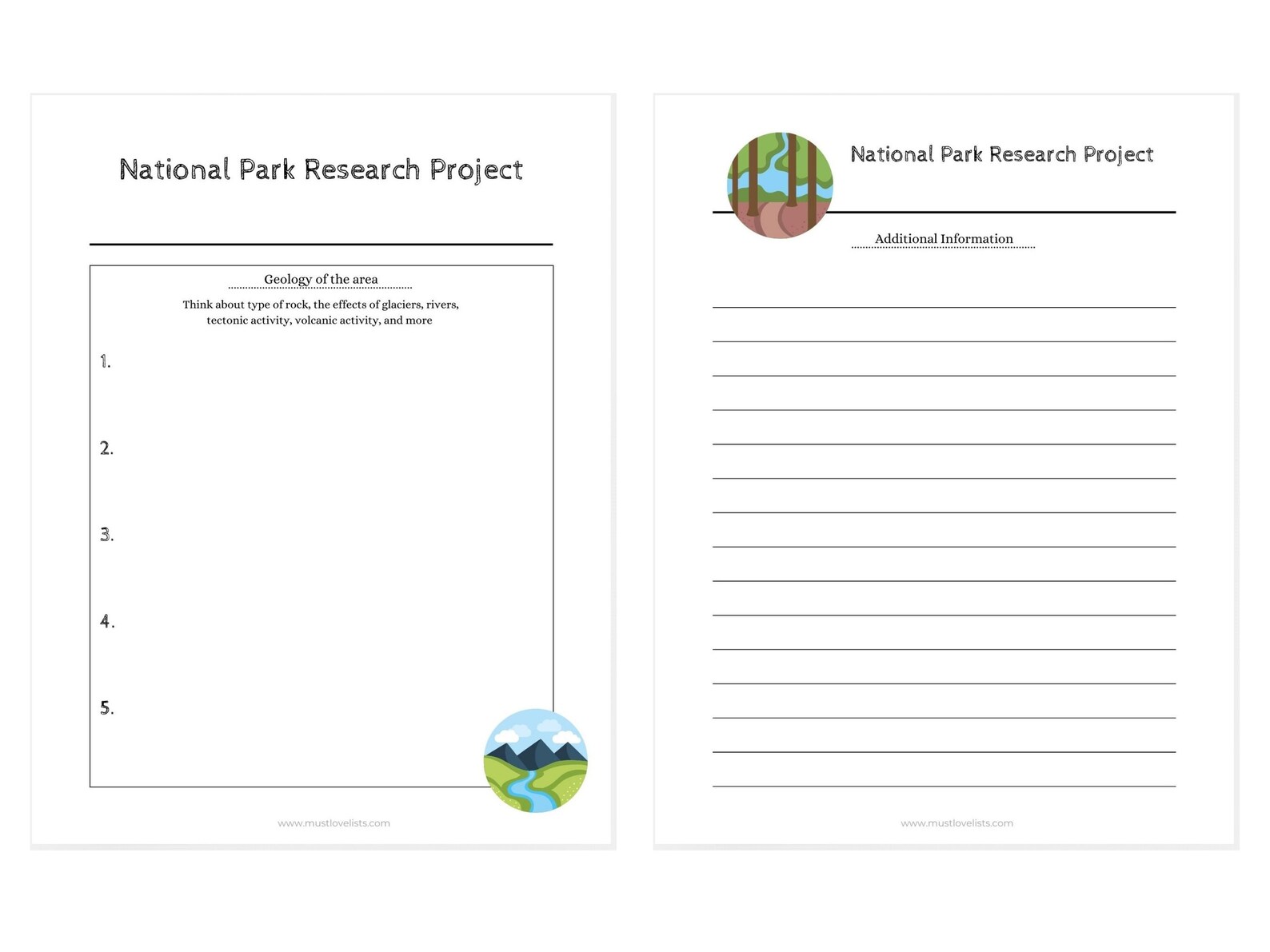 National Park Research Project: Homeschool Learning (PDF Download) - Etsy