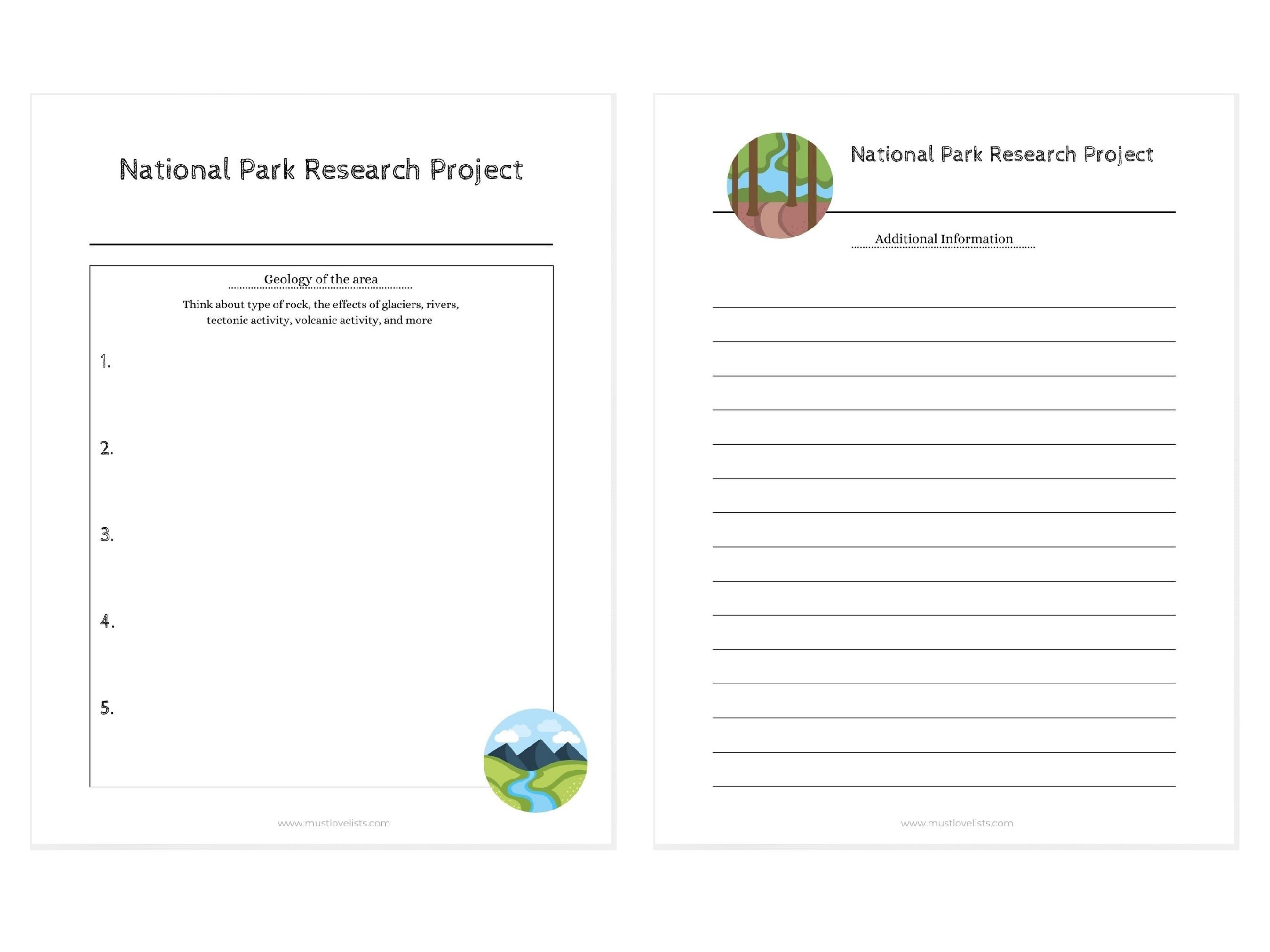 National Park Research Project: Homeschool Learning (PDF Download) - Etsy