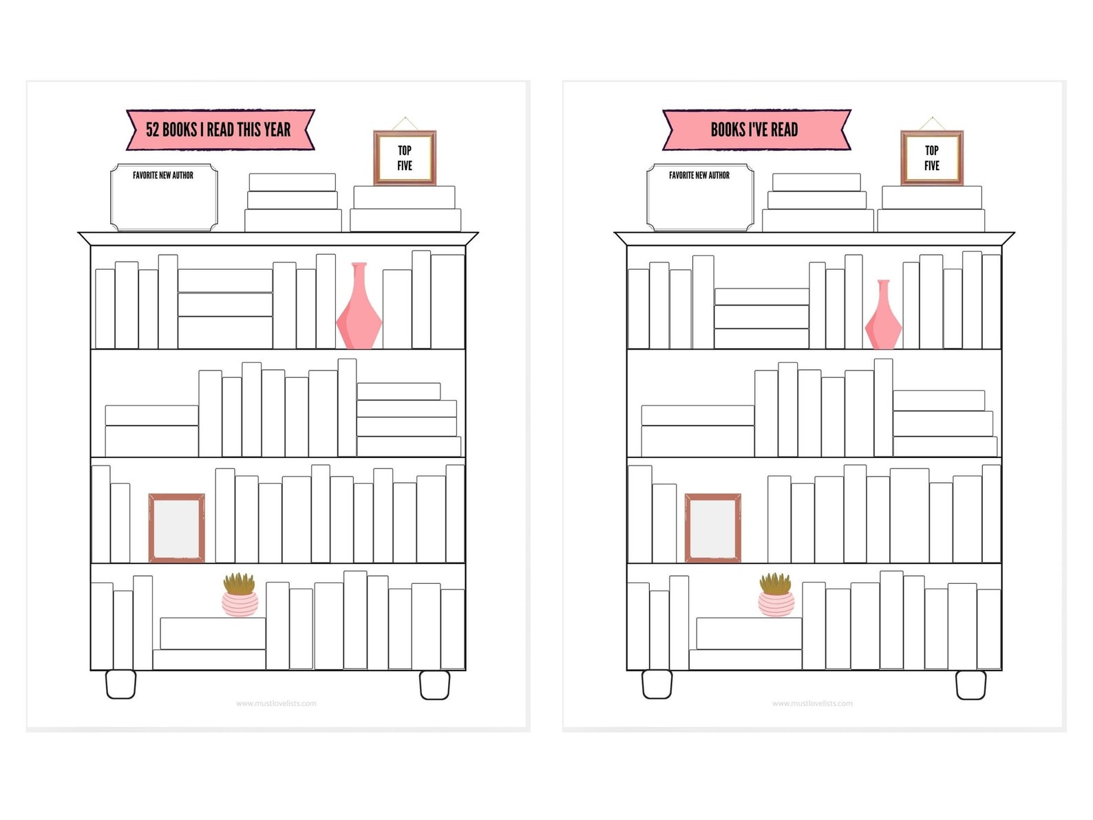 Reading Log Bundle Book Lover Bundle Book Notes Bookshelf - Etsy