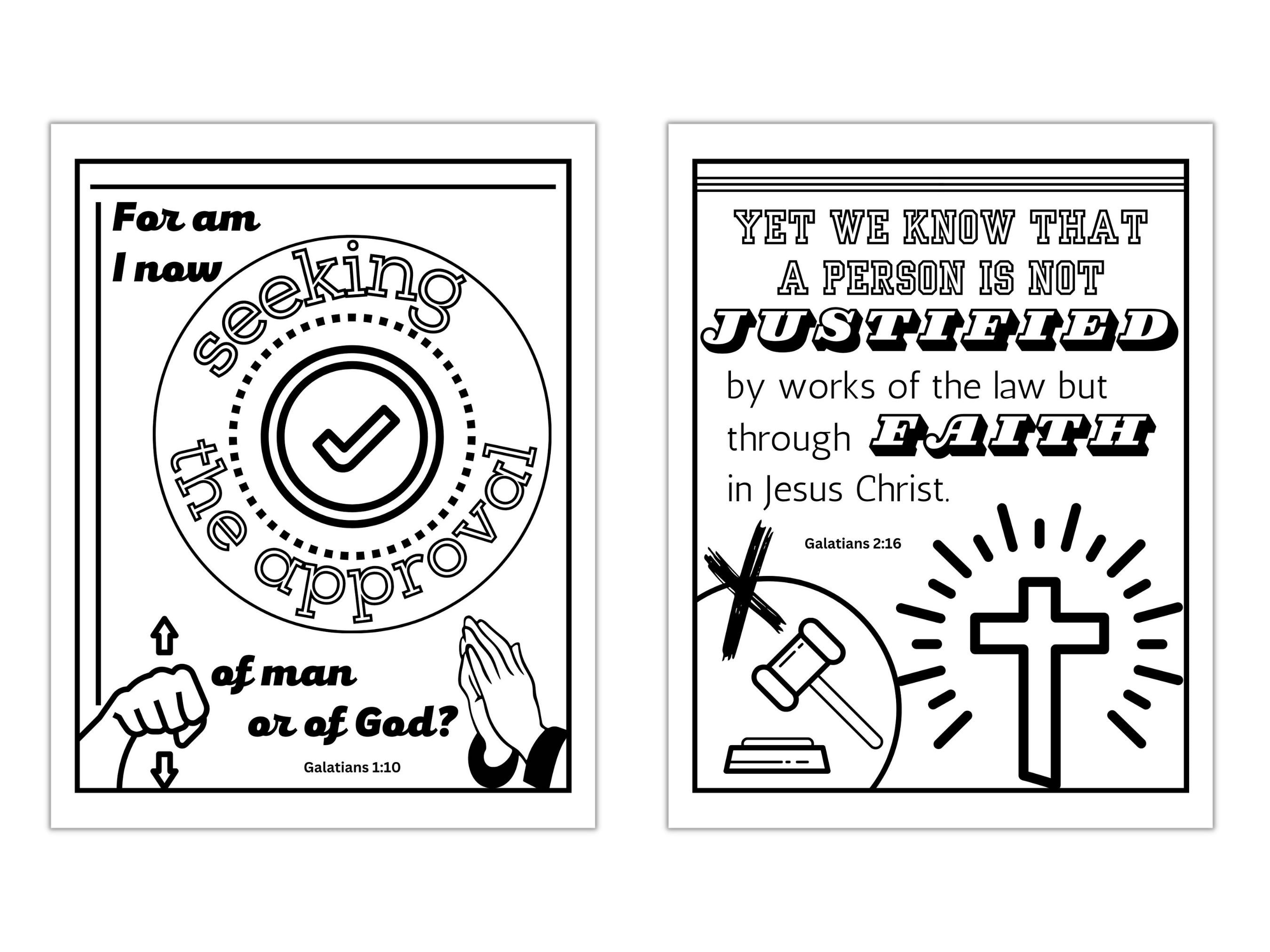 Galatians Scripture Coloring Pages: Sunday School Activities (PDF) - Etsy