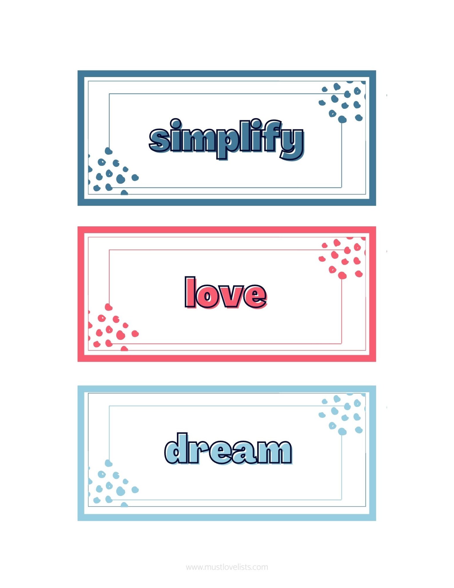 Monthly Focus Words Word of the Year Word of the Month - Etsy