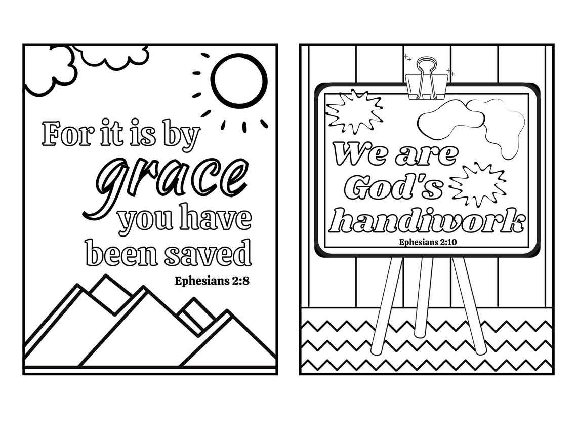 Ephesians Scripture Coloring Pages: Kids' Sunday School Activities - Etsy