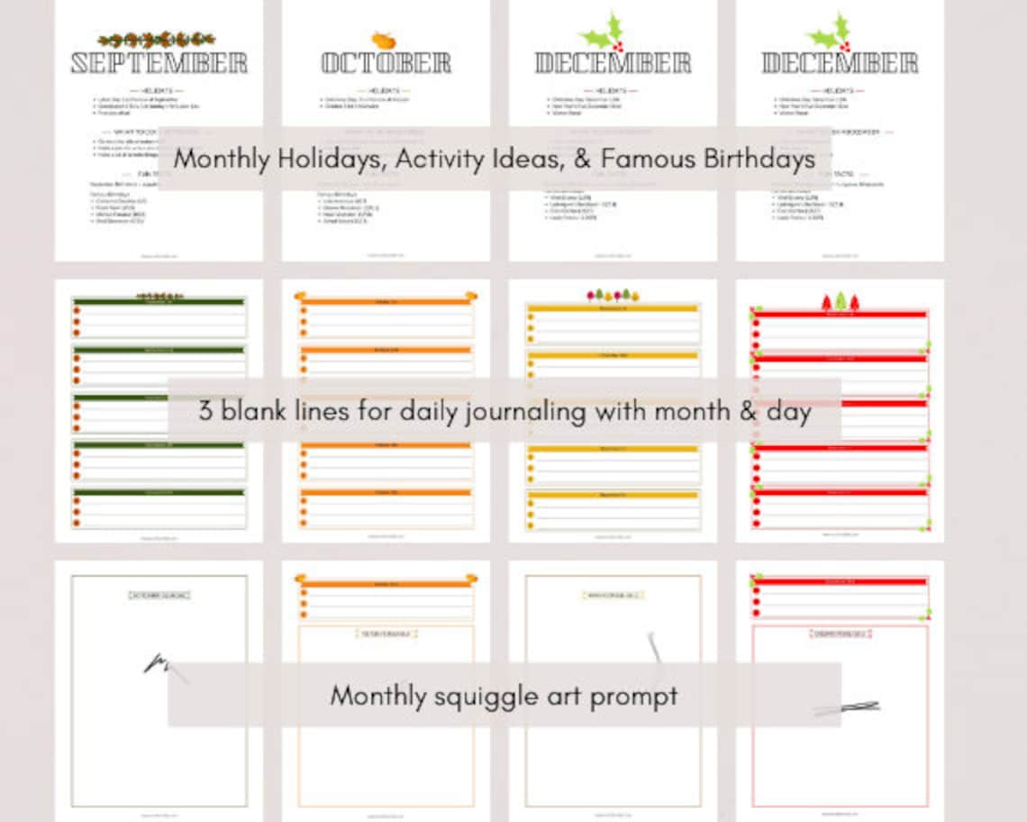 Colorful Daily Journal Pages Daily 3 Journal Daily 3 - Etsy