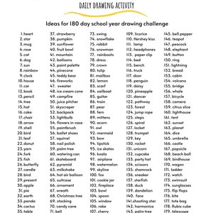 30-day Drawing Challenge: 180 Art Prompts (PDF Download) - Etsy