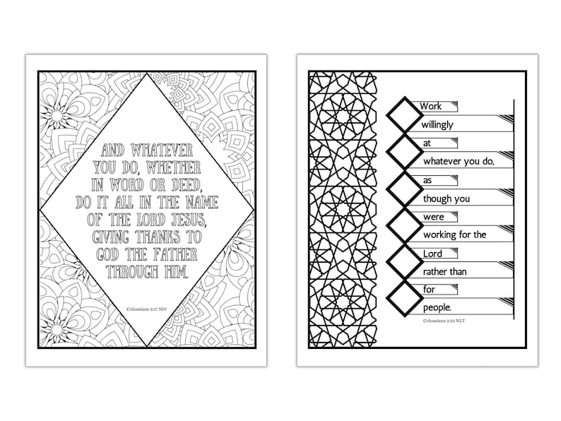 Colossians Scripture Coloring Pages: Sunday School Activities - Etsy
