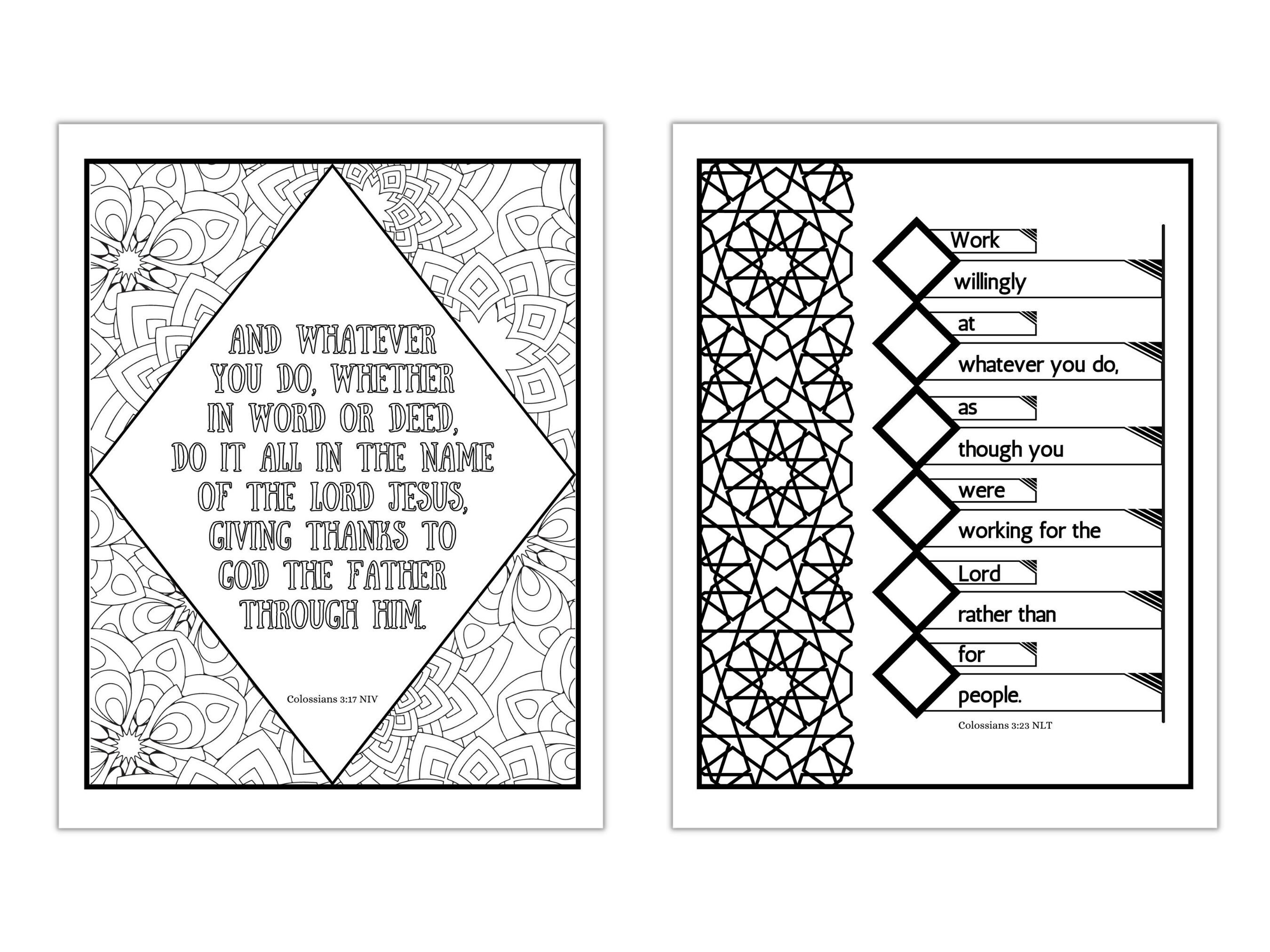 Colossians Scripture Coloring Pages: Sunday School Activities - Etsy