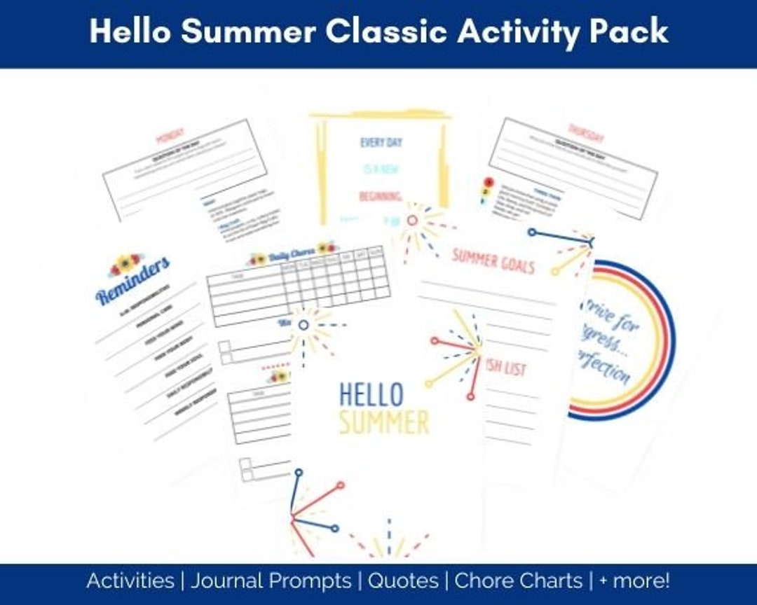 Summer Kids Activity Pack, Summer Printable Binder for Girls, Kids ...