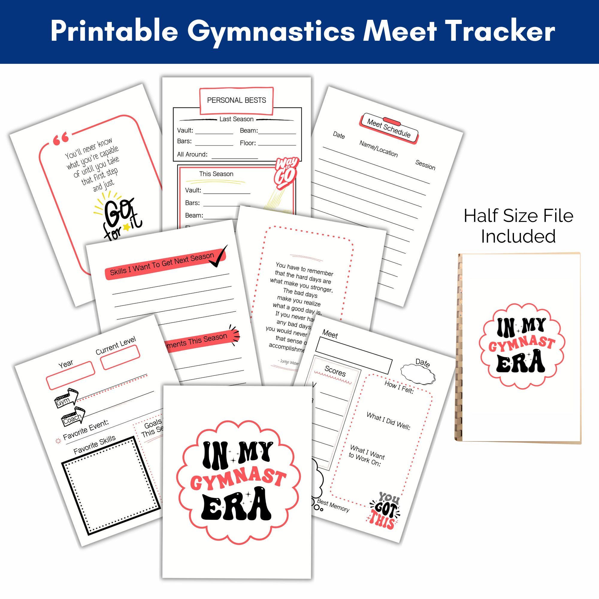 Gymnast Era Meet Tracker: Printable Gymnastics Journal (PDF) - Etsy