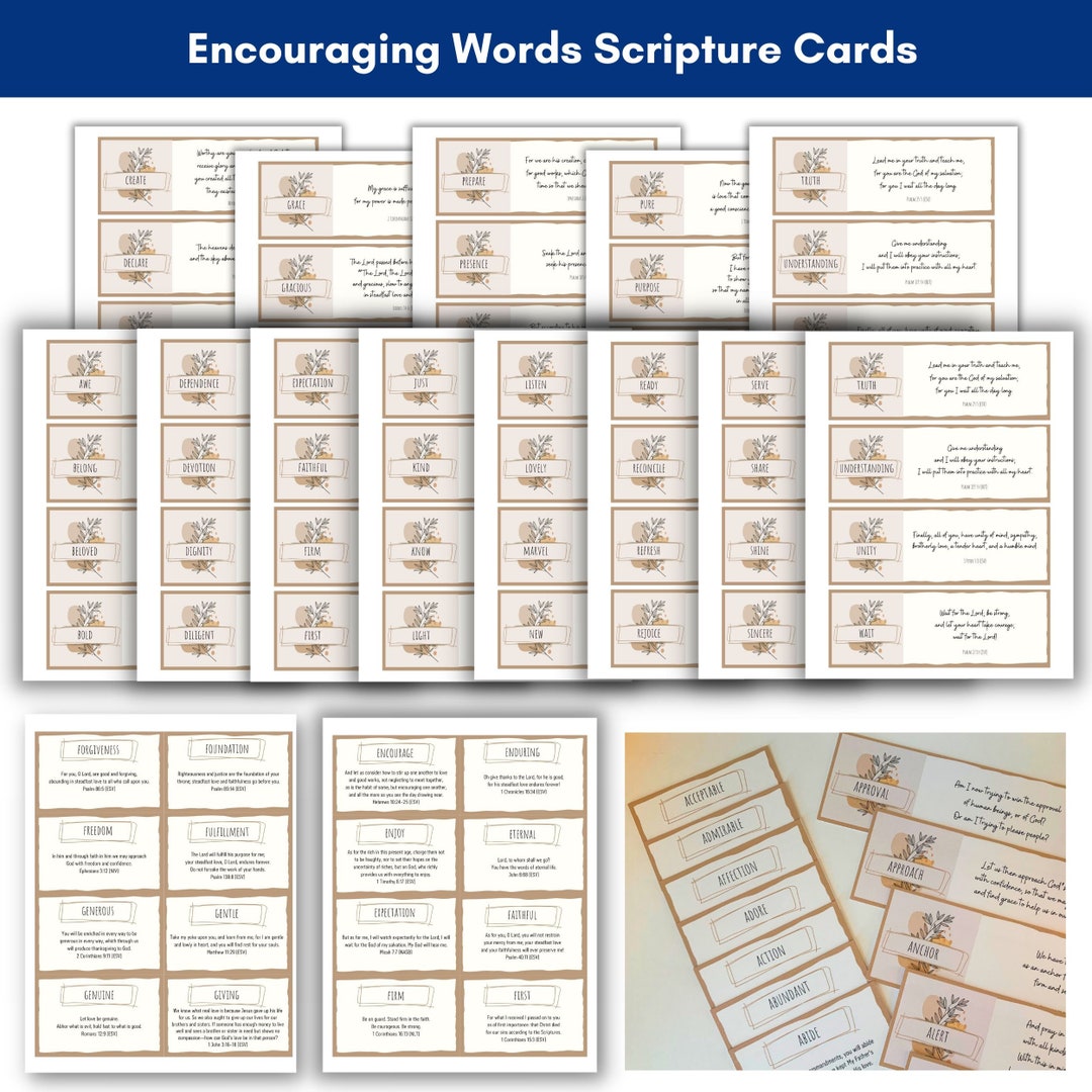 Encouraging Scripture Cards Word of the Year Ideas Weekly - Etsy