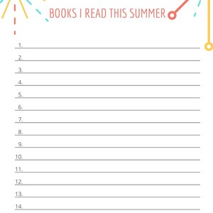 Sweet Summer Time Kids Journal Pages, Summer Reading Log, Weekly ...
