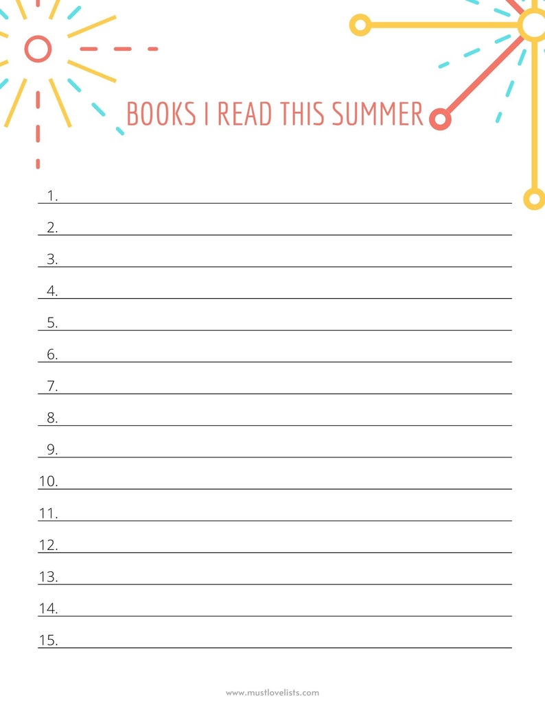 Sweet Summer Time Kids Journal Pages, Summer Reading Log, Weekly ...