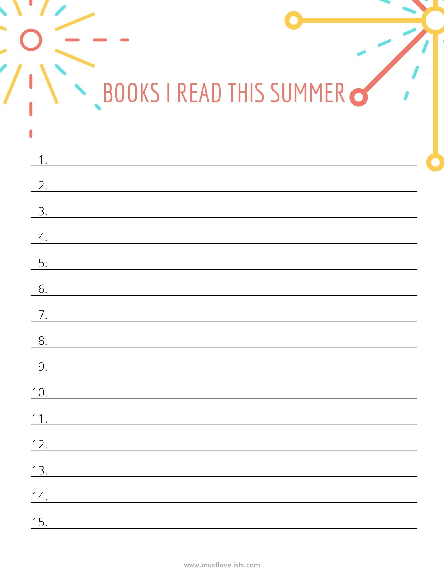 Sweet Summer Time Kids Journal Pages, Summer Reading Log, Weekly ...