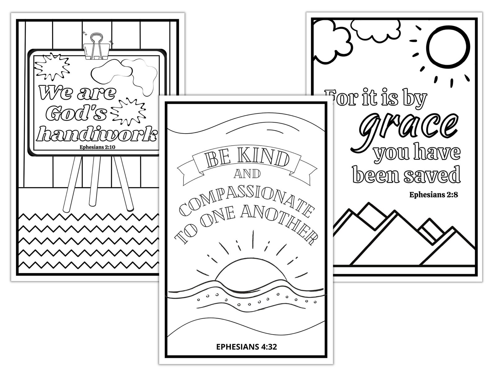 Ephesians Scripture Coloring Posters, Sunday School Coloring Poster - Etsy