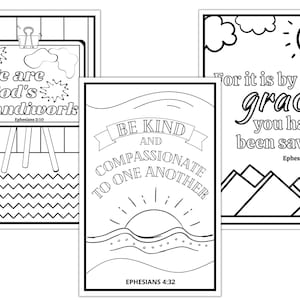 Ephesians Scripture Coloring Posters, Sunday School Coloring Poster - Etsy