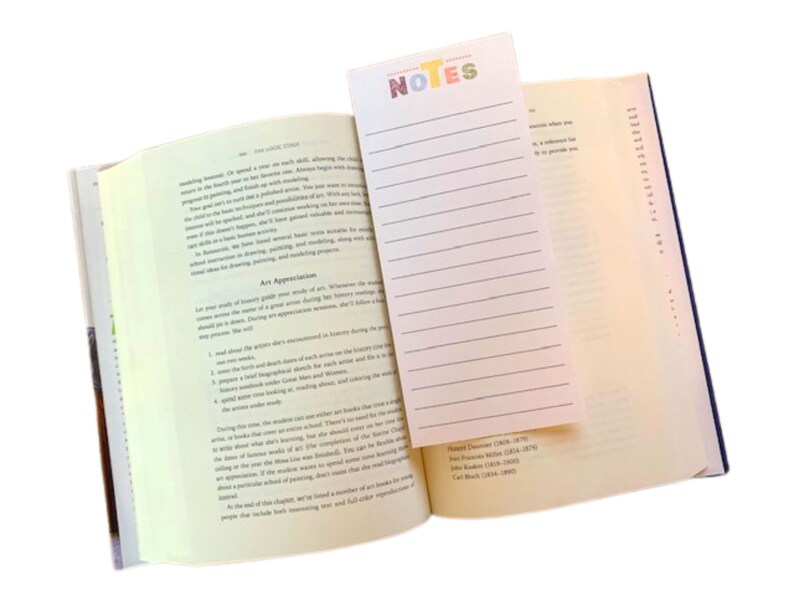 Book Notes Bookmarks, Note-taking Printable Bookmark - Etsy