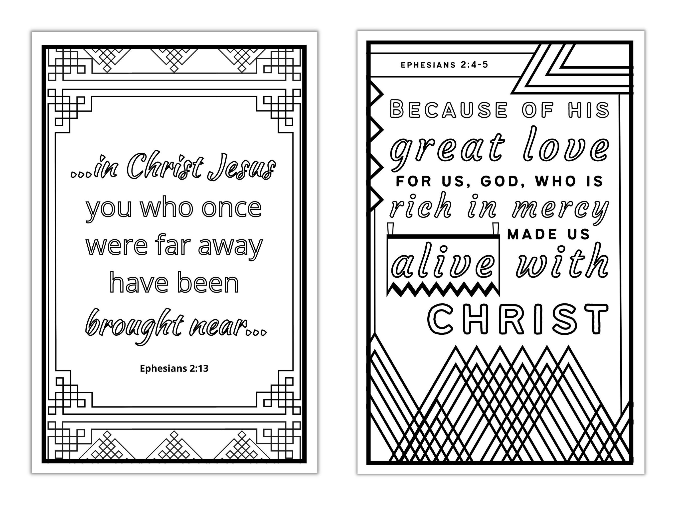 Ephesians Scripture Coloring Posters, Sunday School Coloring Poster - Etsy
