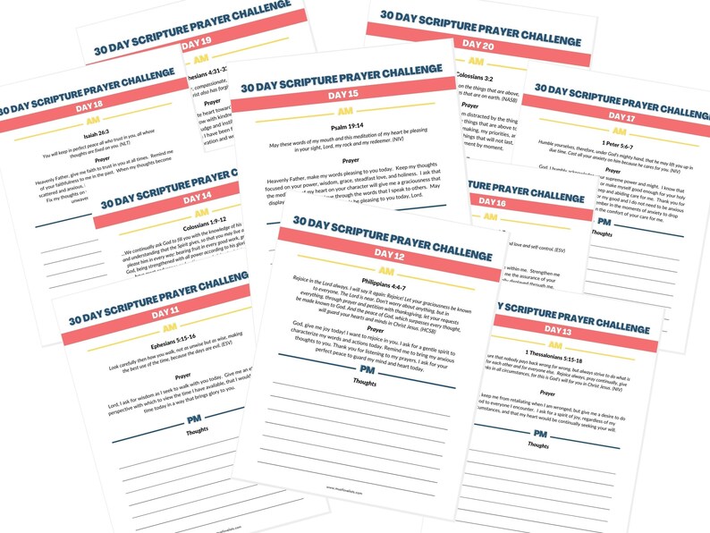 30-day Scripture Prayer Challenge: Printable Prayer Journal (PDF) - Etsy