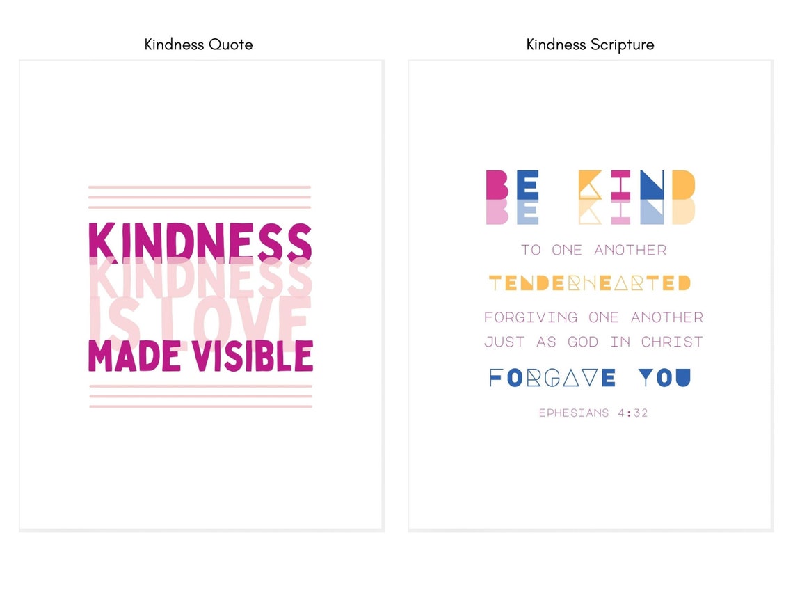 Kindness Printable Bundle, Random Acts of Kindness, Kindness Scripture ...