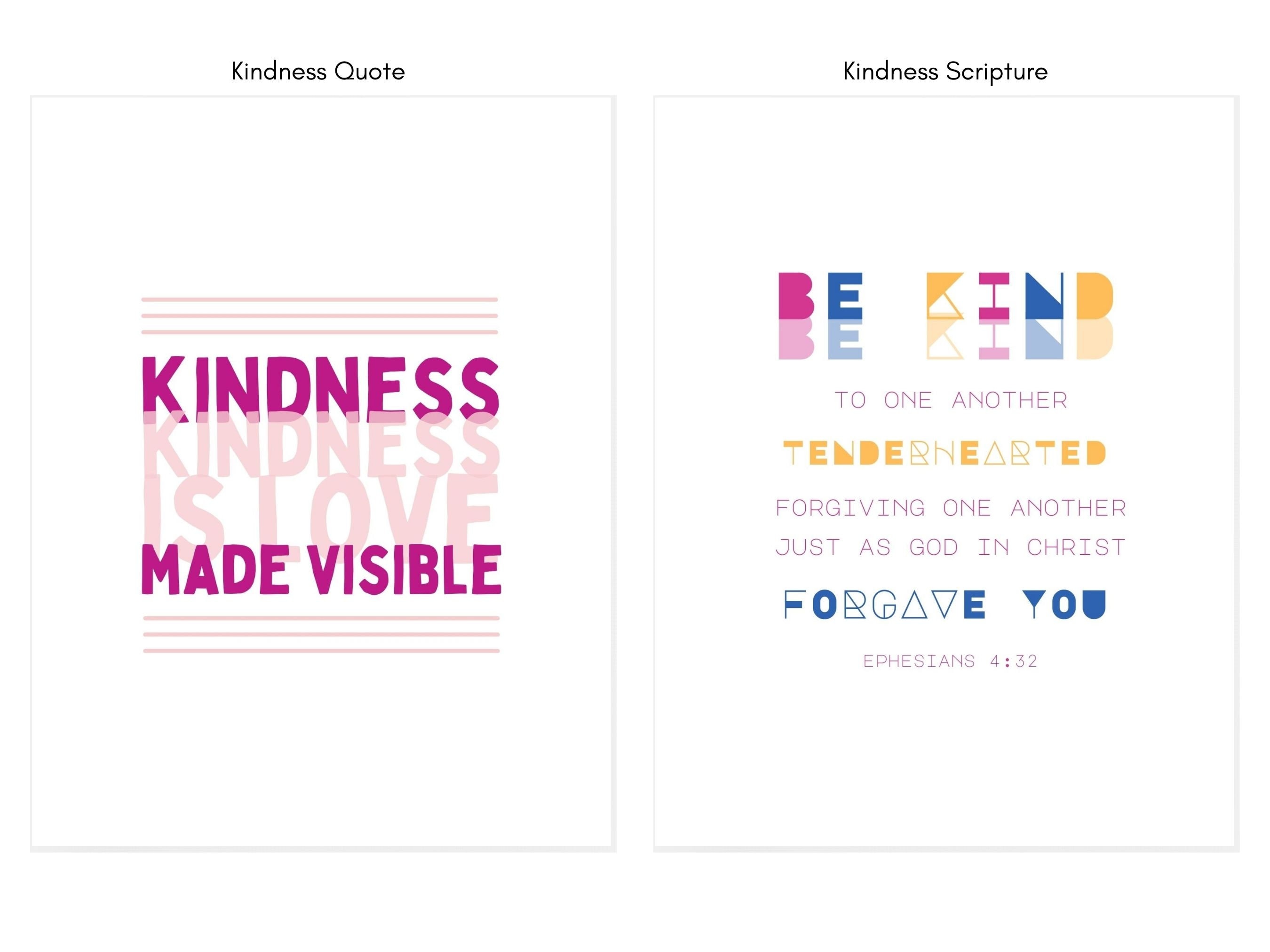 Kindness Printable Bundle, Random Acts of Kindness, Kindness Scripture ...