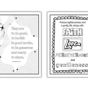 1 Timothy Scripture Coloring Pages: Sunday School Activities - Etsy