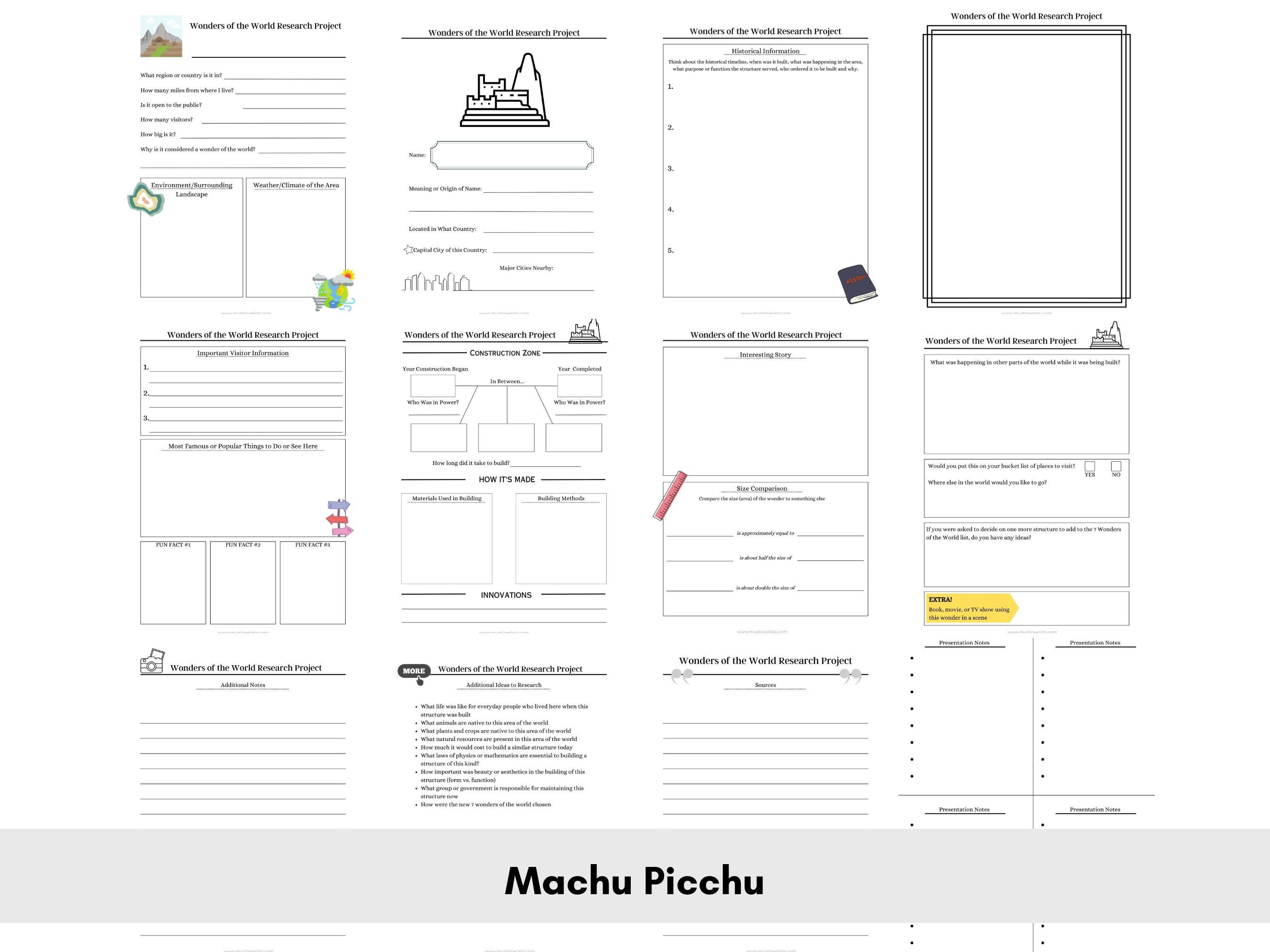 Wonders of the World Research Project, Homeschool Wonders of the World ...