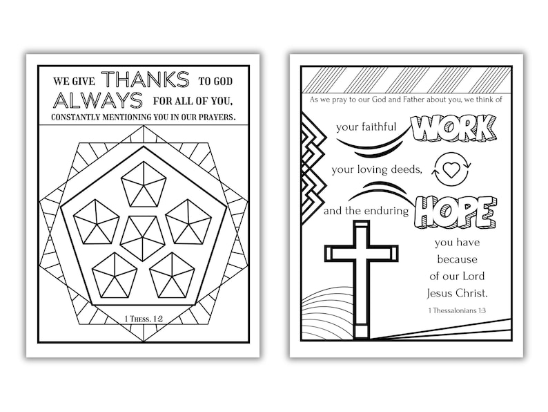 Scripture Coloring Pages, 1 Thessalonians, Sunday School and Sermon ...