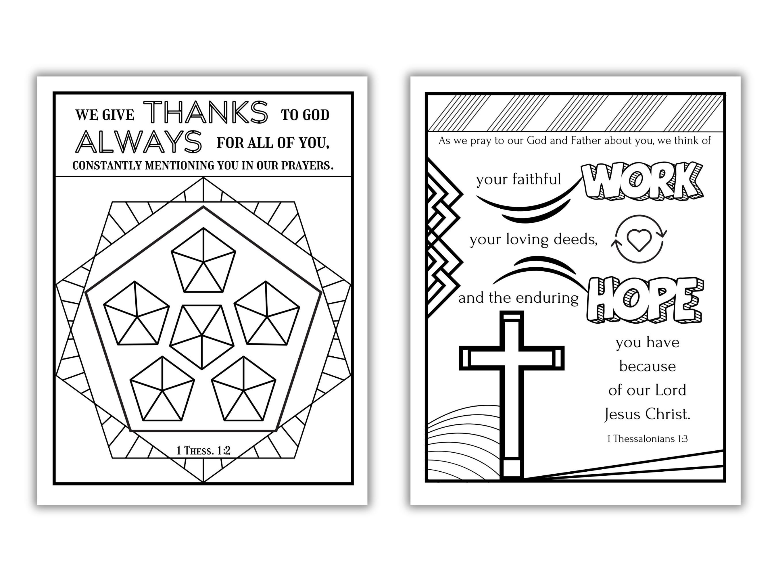 Scripture Coloring Pages, 1 Thessalonians, Sunday School and Sermon ...